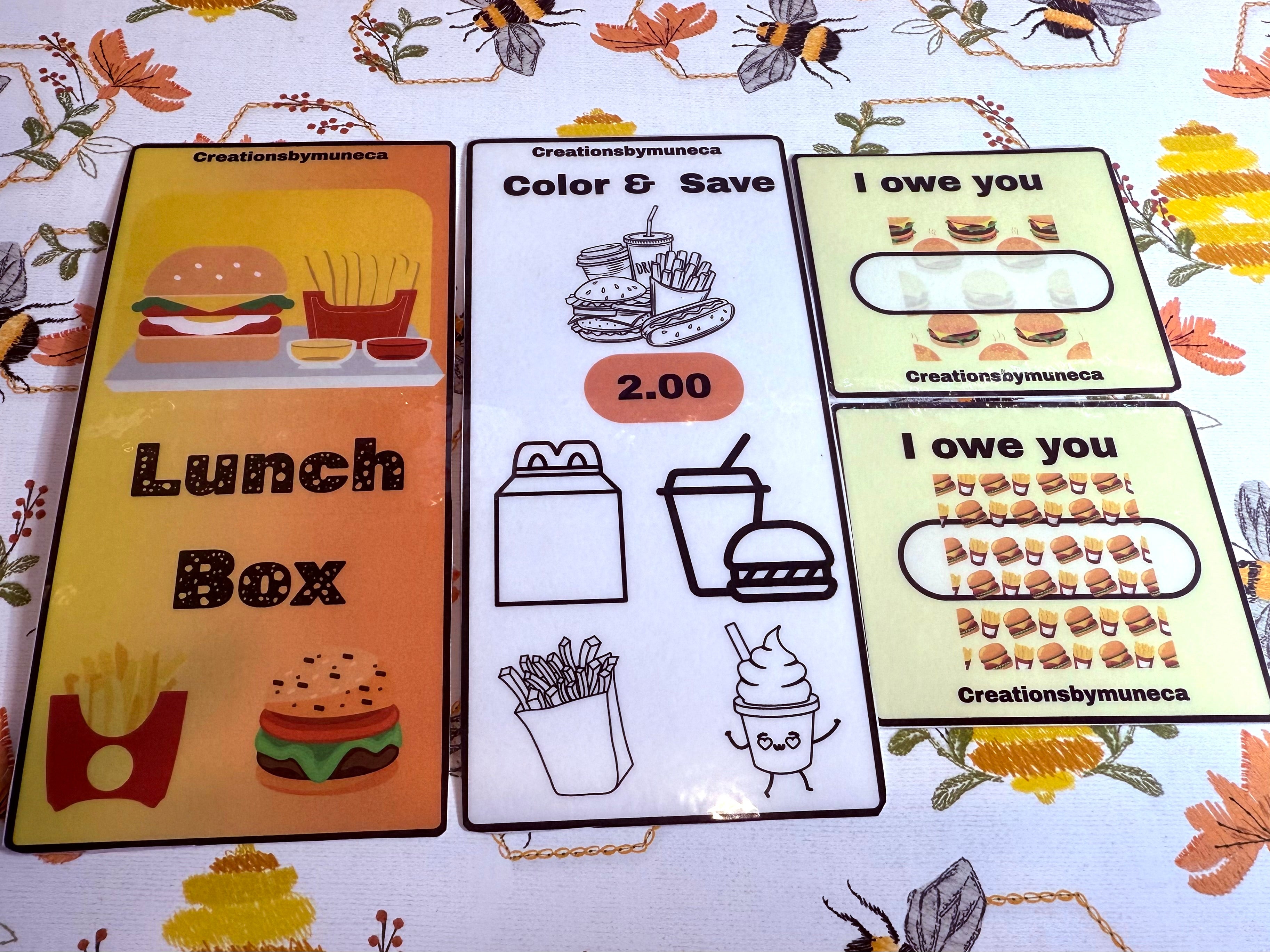 Lunch Box -6 Sections & 14 Cards laminated & envelope – Creations by muneca